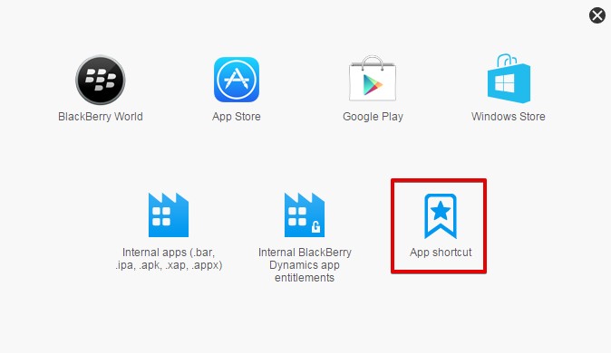Publish app shortcut on device enrolled with Blackberry UEM Client ...
