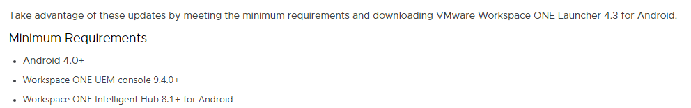 Upgrade VMware Workspace ONE Launcher on Android – Thomas Cheng