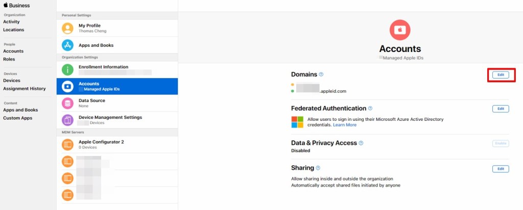 Steps to verify existing domain in Apple Business Manager (ABM ...