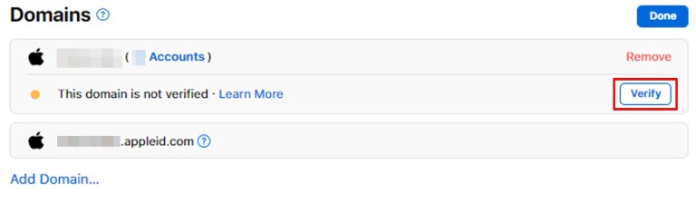 Steps to verify existing domain in Apple Business Manager (ABM ...